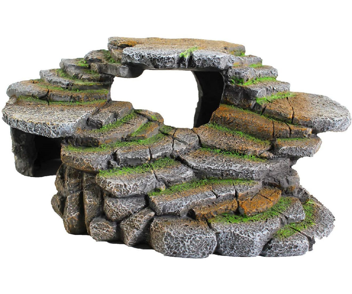 Penn Plax Reptology Large Shale Scape Step Ledge & Cave Hideout | Wayfair